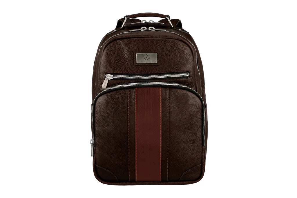 Martin Dingman Rudyard Saddle Leather Globe Trotter Backpack - Chocola ...