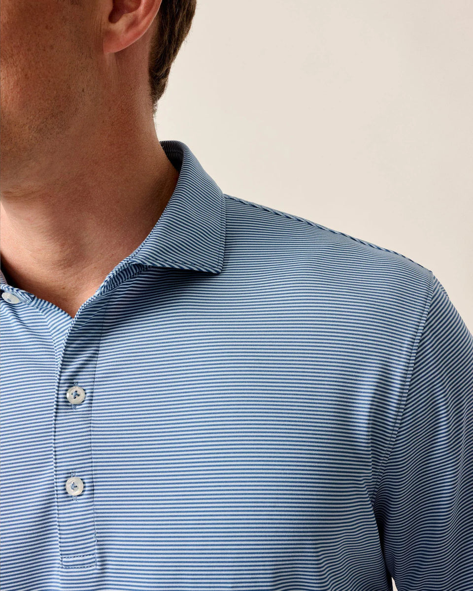 Johnnie-O Performance Jersey Polo - Lyndonn Stripe - Kona Lake ...