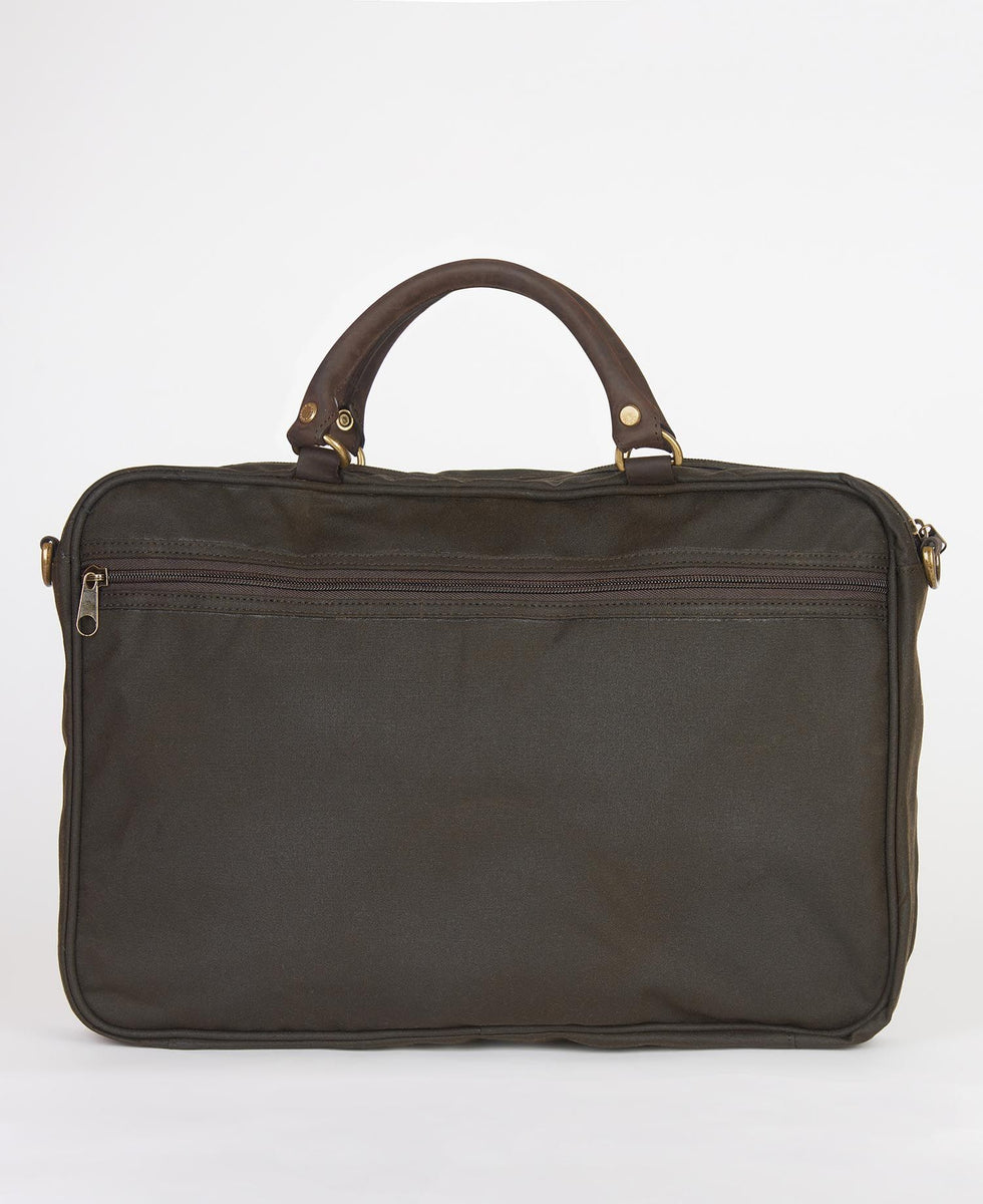 Barbour Wax Leather Briefcase - Olive – Chancellor's