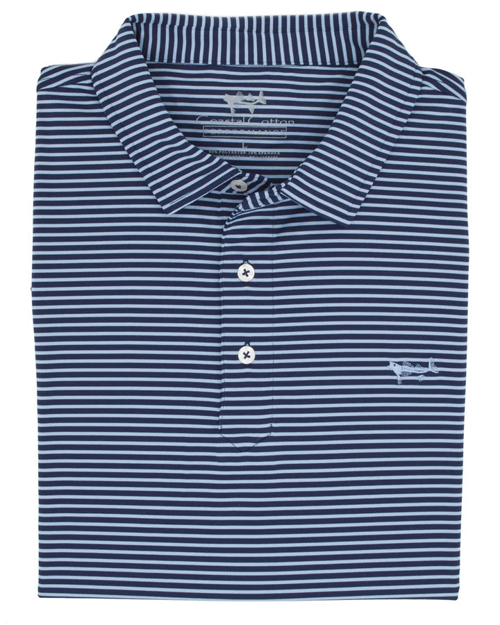Coastal Cotton Stripe Polo - Bay Blue – Chancellor's