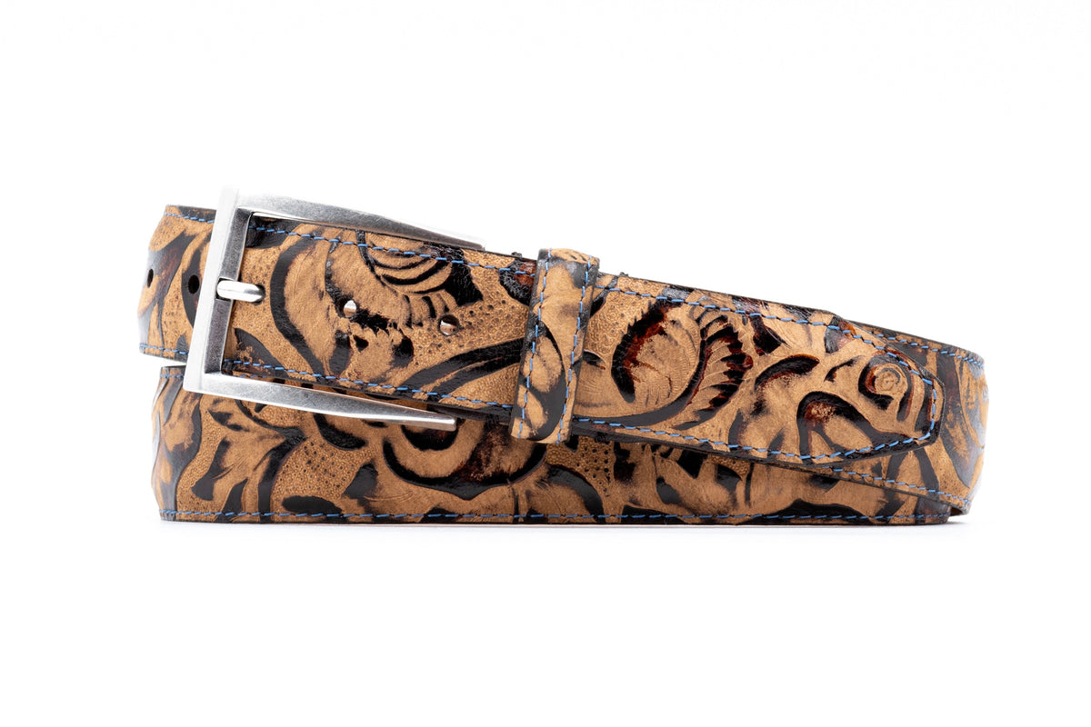 Martin Dingman Wyatt Debossed Saddle Leather Strap - Vintage Saddle ...