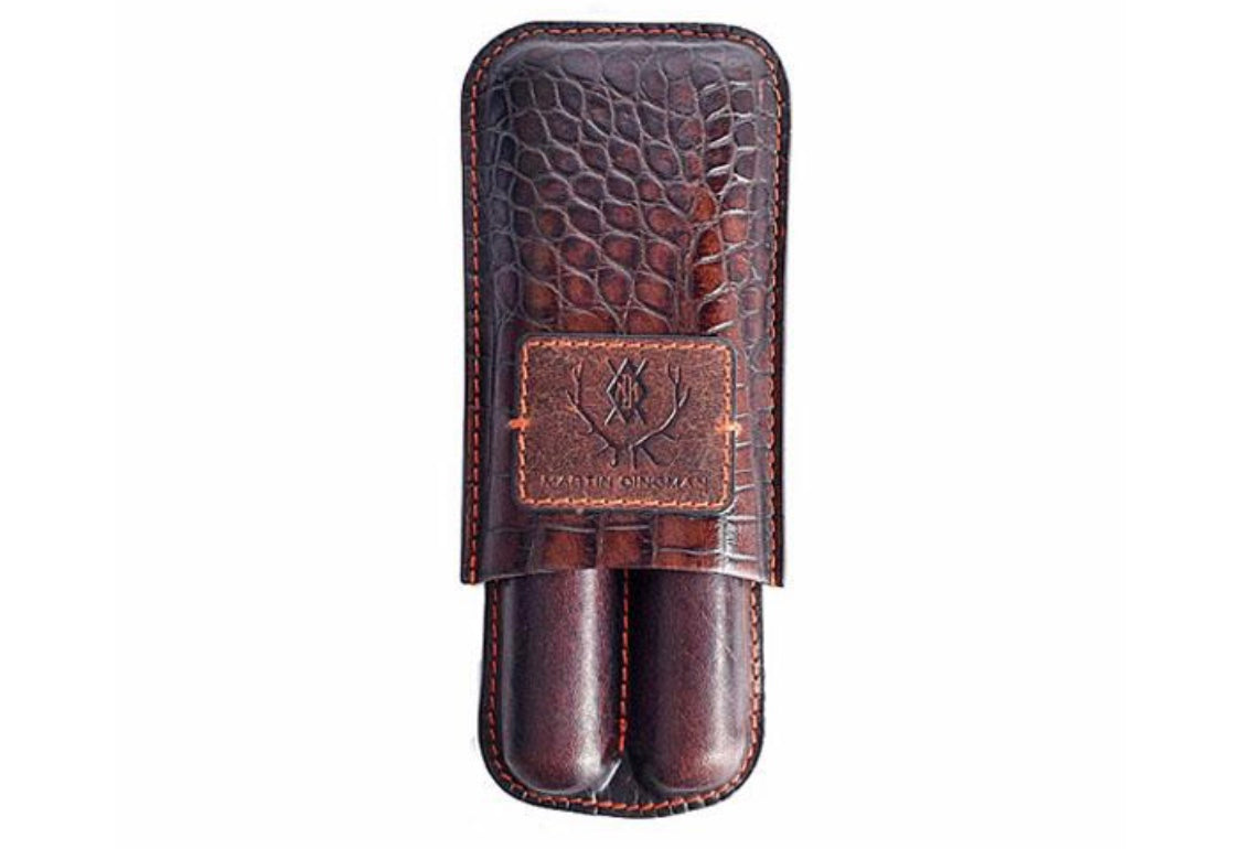 Martin Dingman Havana - Hand-Stained Alligator-Grain Cigar Case - Brow ...